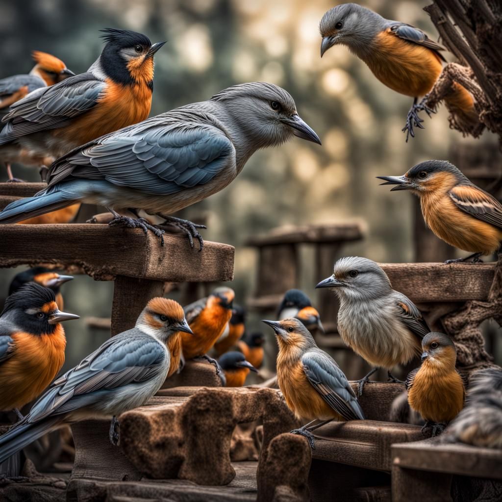 Bird school class teaching about birds - AI Generated Artwork ...