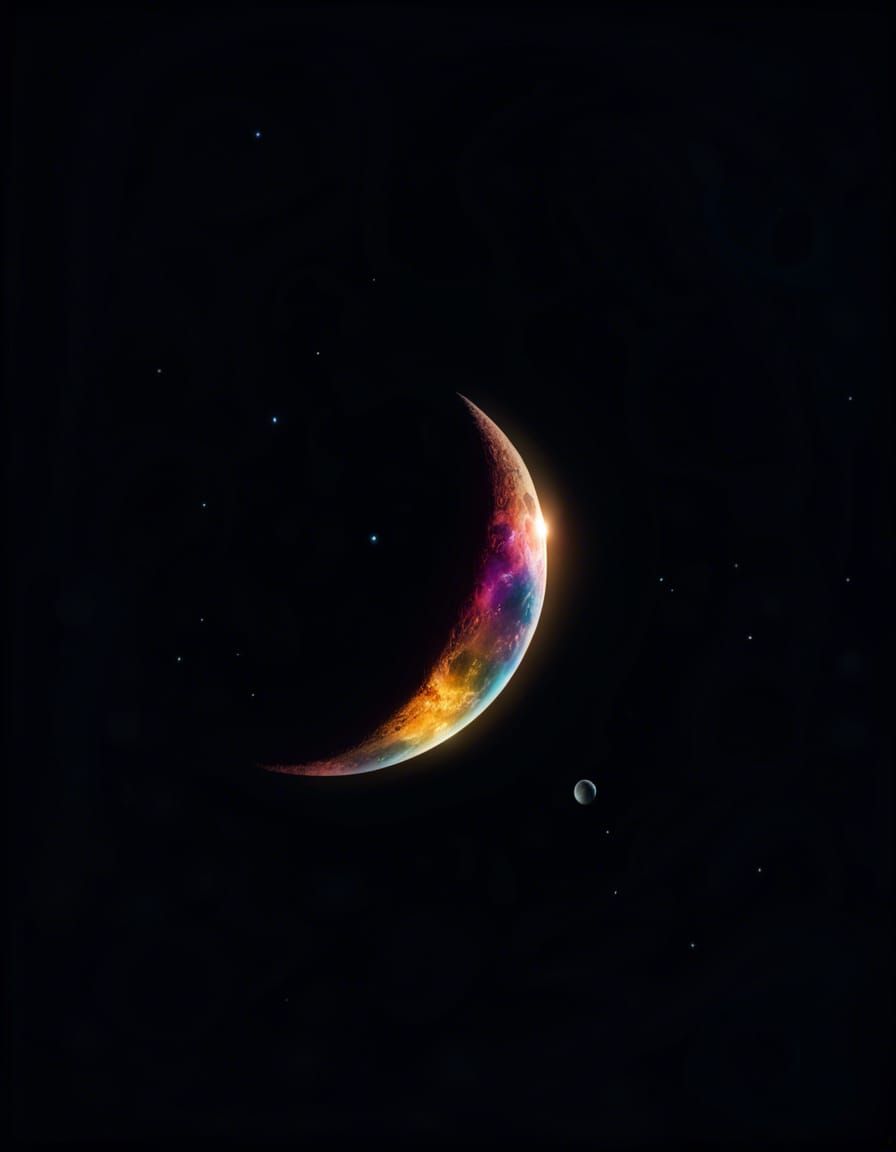 Colorful crescent Moon - AI Generated Artwork - NightCafe Creator