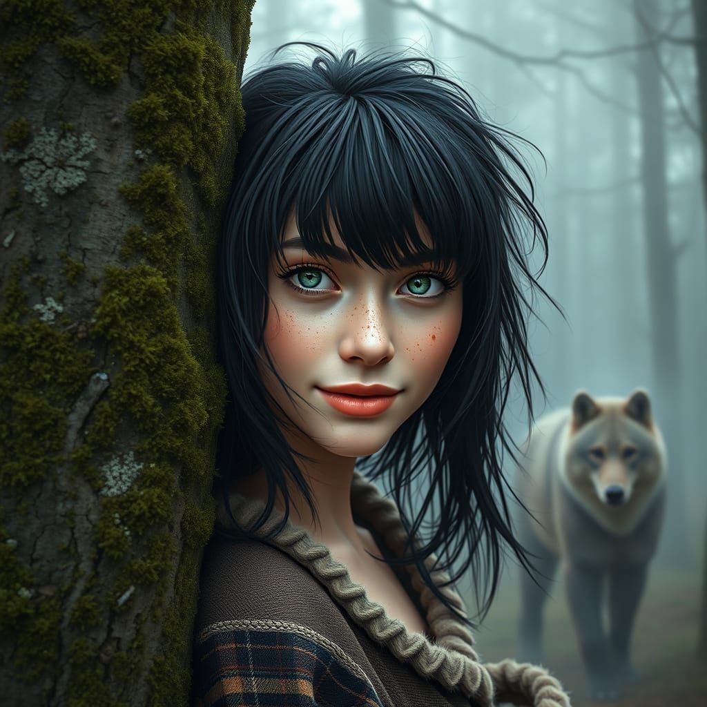 splash art. head to feet portrait of a beautiful striking cute native ...