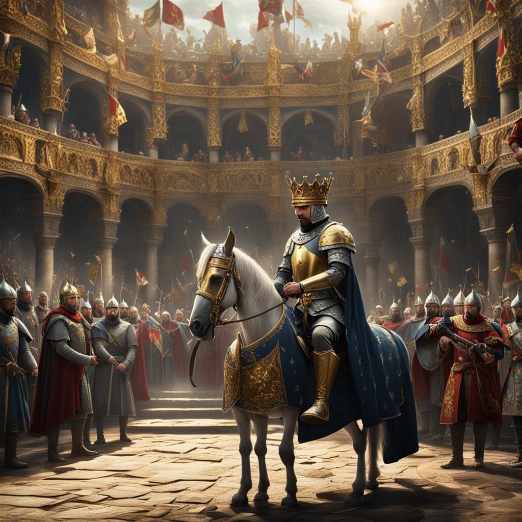 The knight El CID being crowned king during his coronation. - AI ...