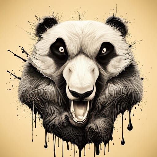 Paint Splatter of a Beautiful Juicy Pandas (!!); A Stunning Hyper ...