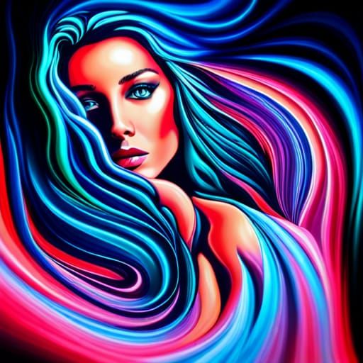 Twisted perception highly detailed photograph of a woman in a whirlwind ...