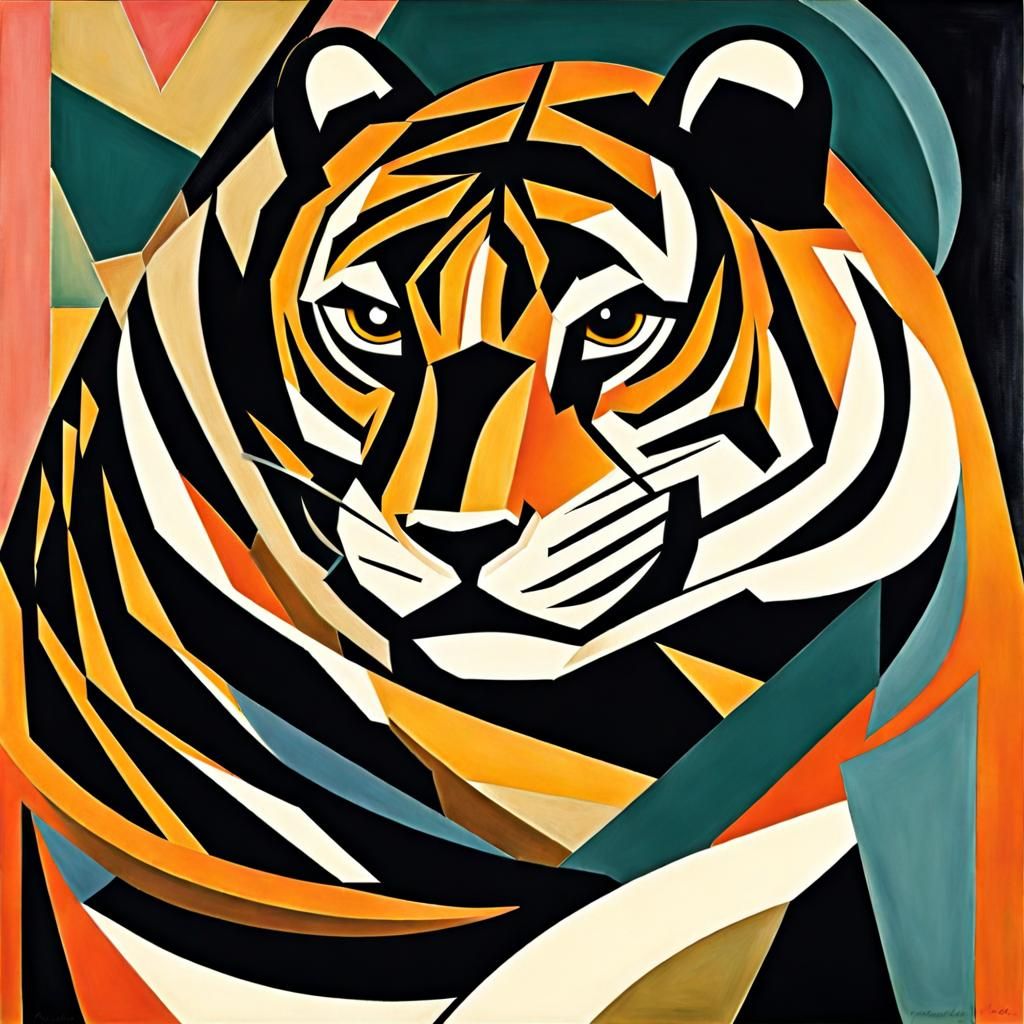 Cubist tiger - AI Generated Artwork - NightCafe Creator