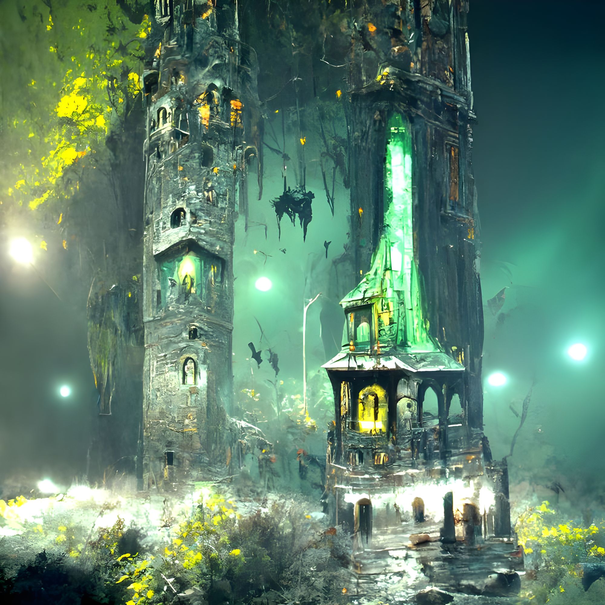 Gothic Emerald Watchtower : r/nightcafe