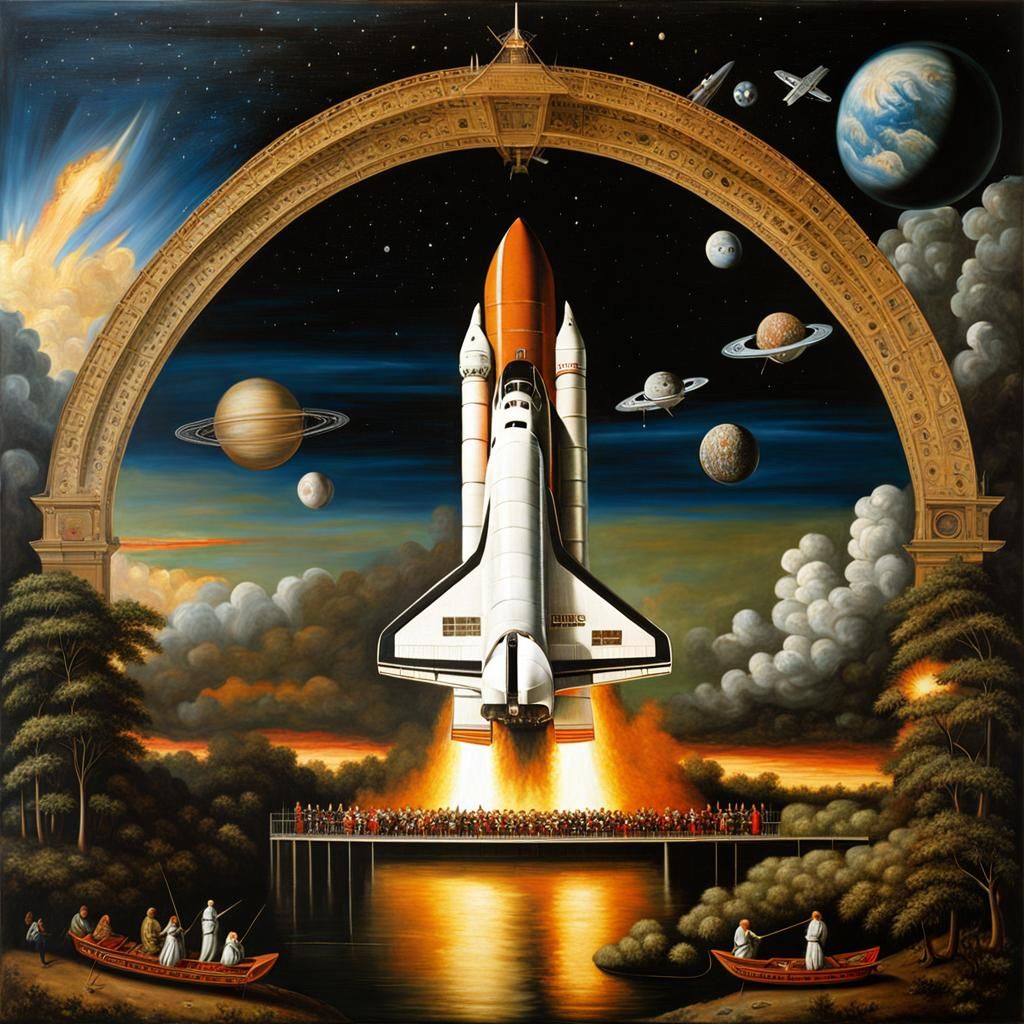Renaissance style space shuttle - AI Generated Artwork - NightCafe Creator