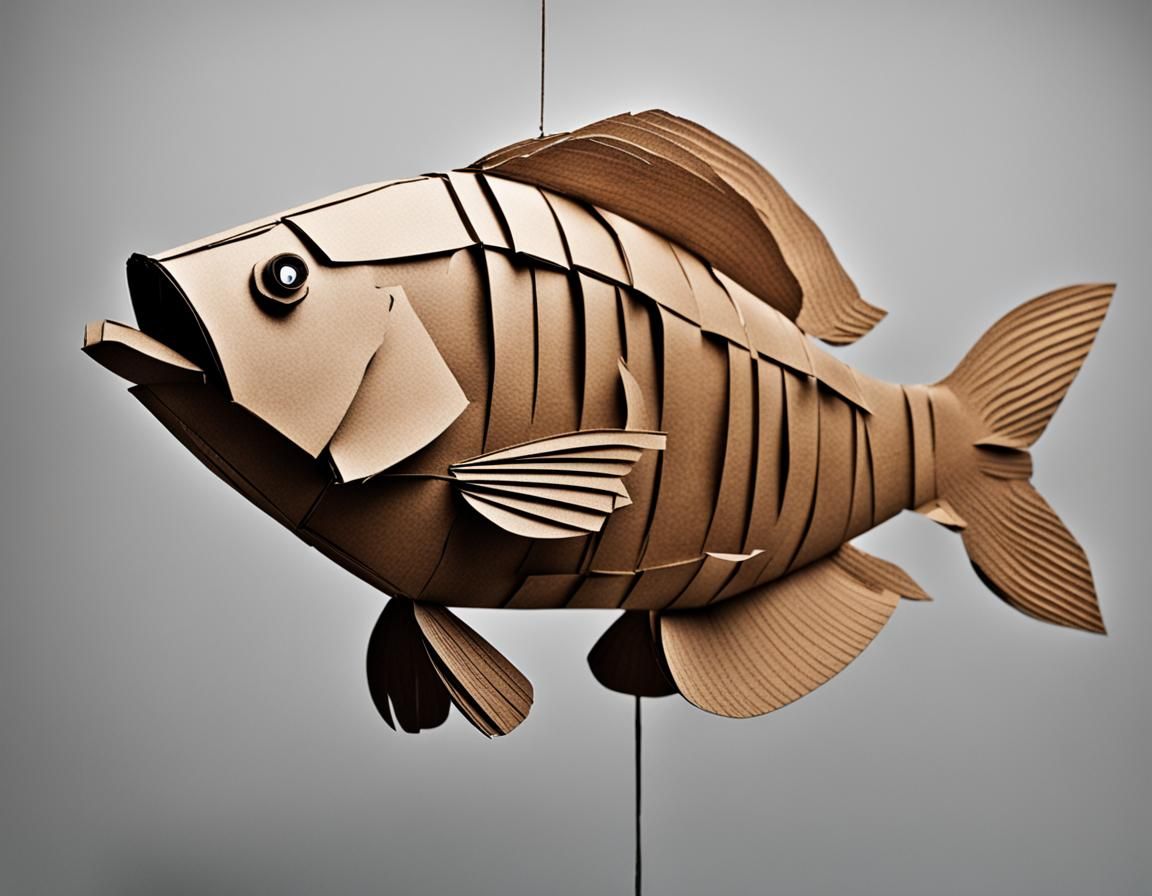 A fish made out of cardboard - AI Generated Artwork - NightCafe Creator
