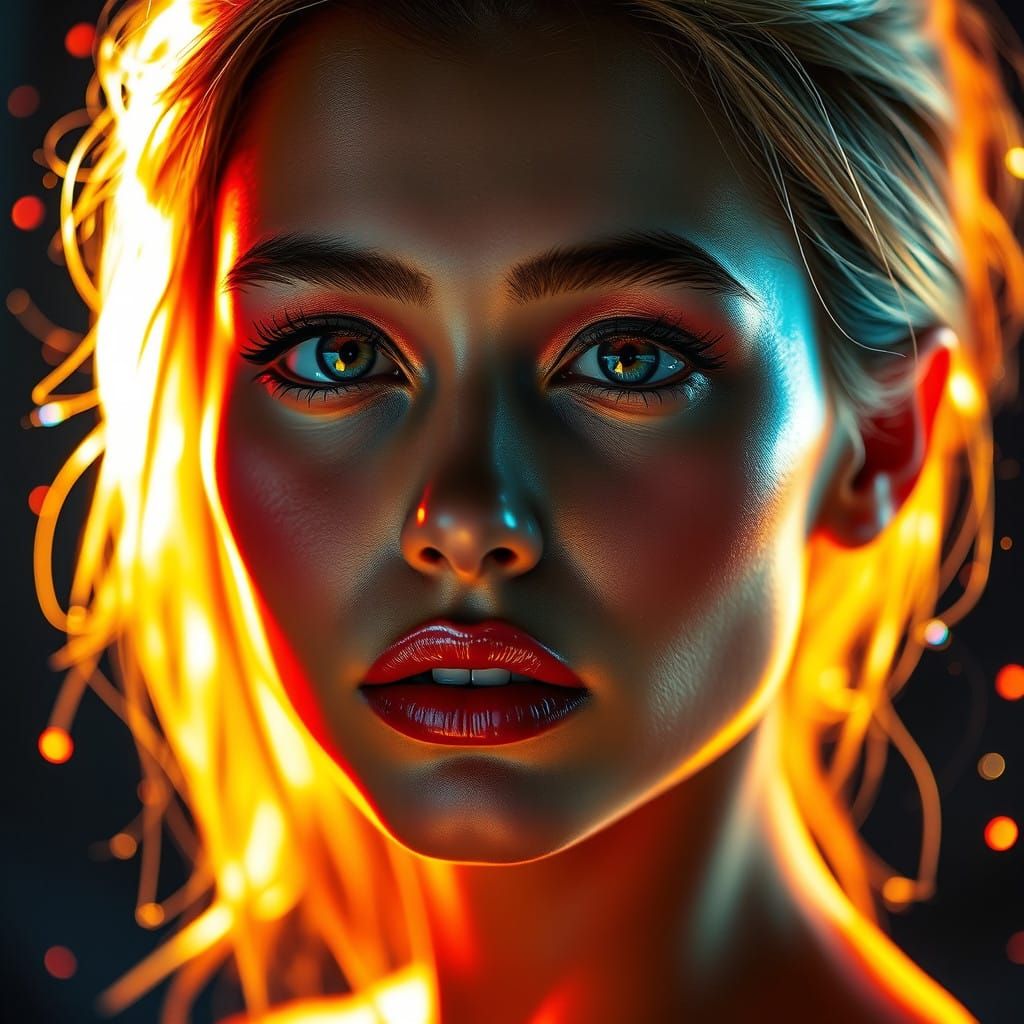 beautiful model - Hyper-Realistic Model Portrait in Vibrant ...