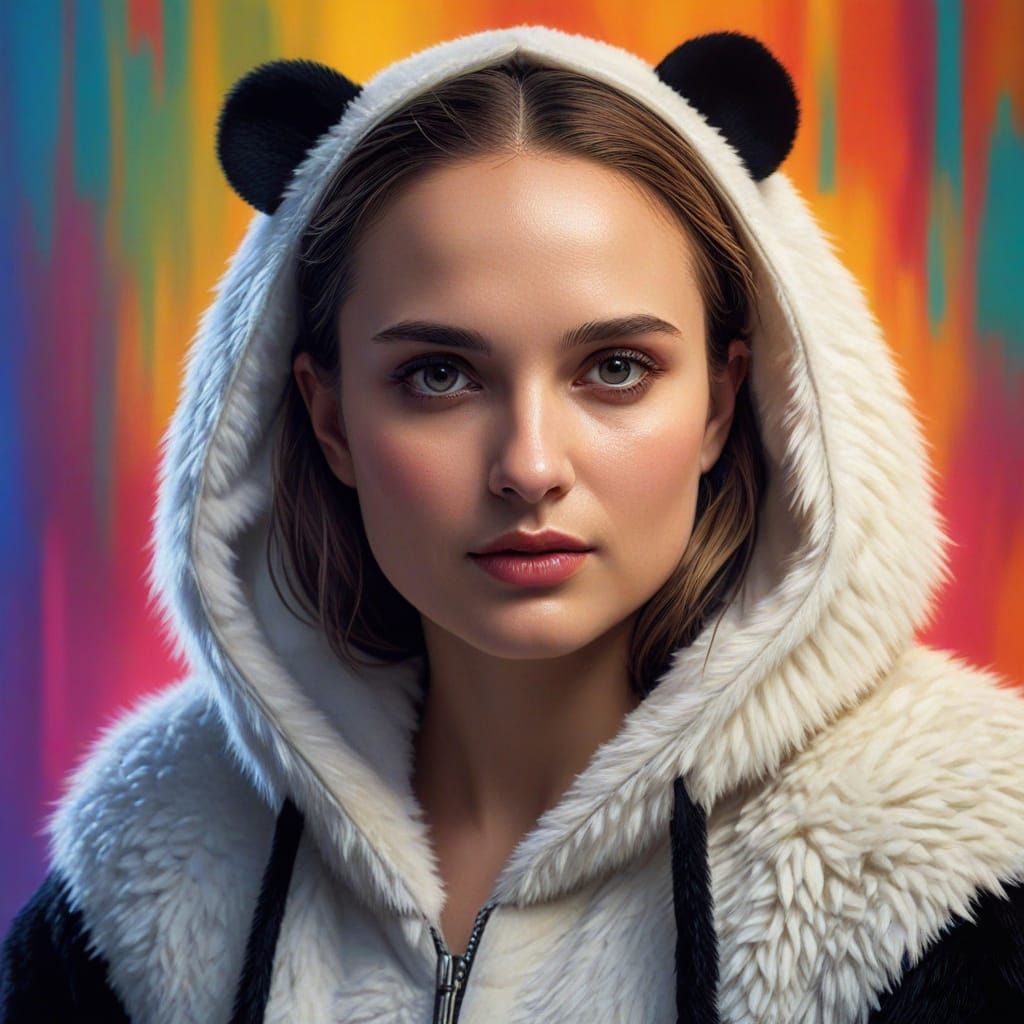 Natalie Portman as Panda: Hyperrealistic Concept A... - AI Art