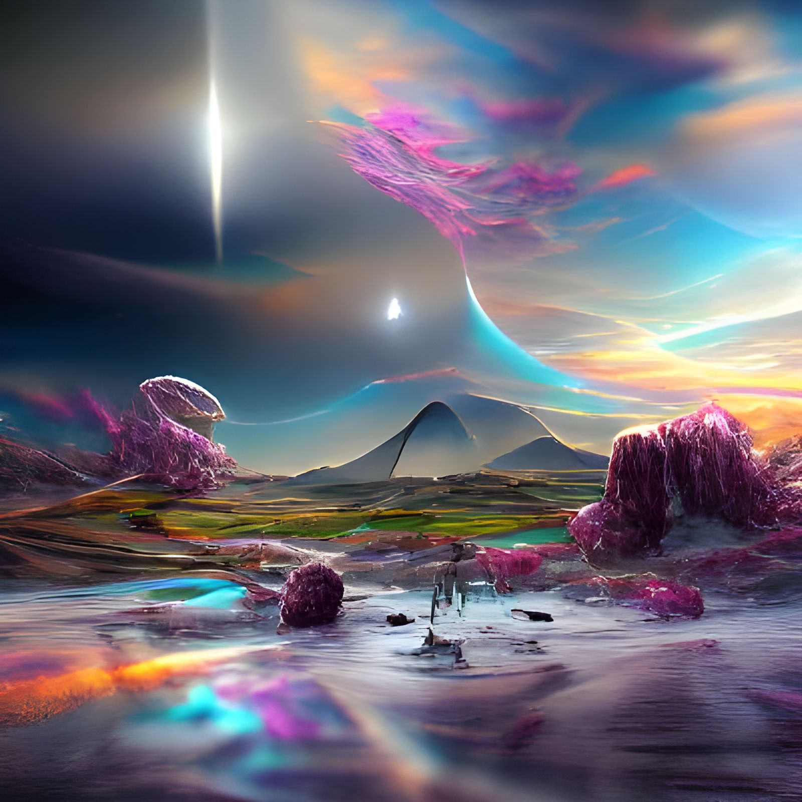 Morning landscape on an Alien world - AI Generated Artwork - NightCafe ...