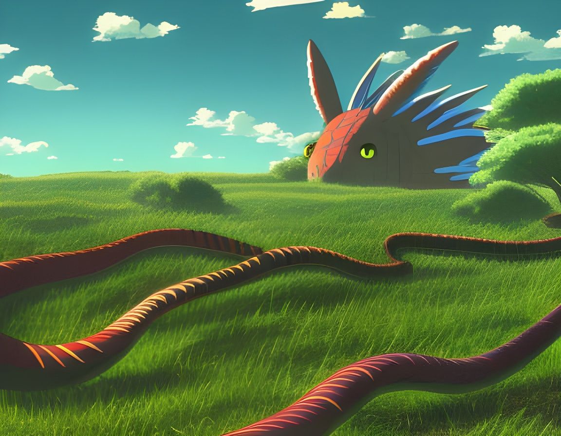 centipede with a striped lizard's tail Studio Ghibli, Anime Key Visual ...