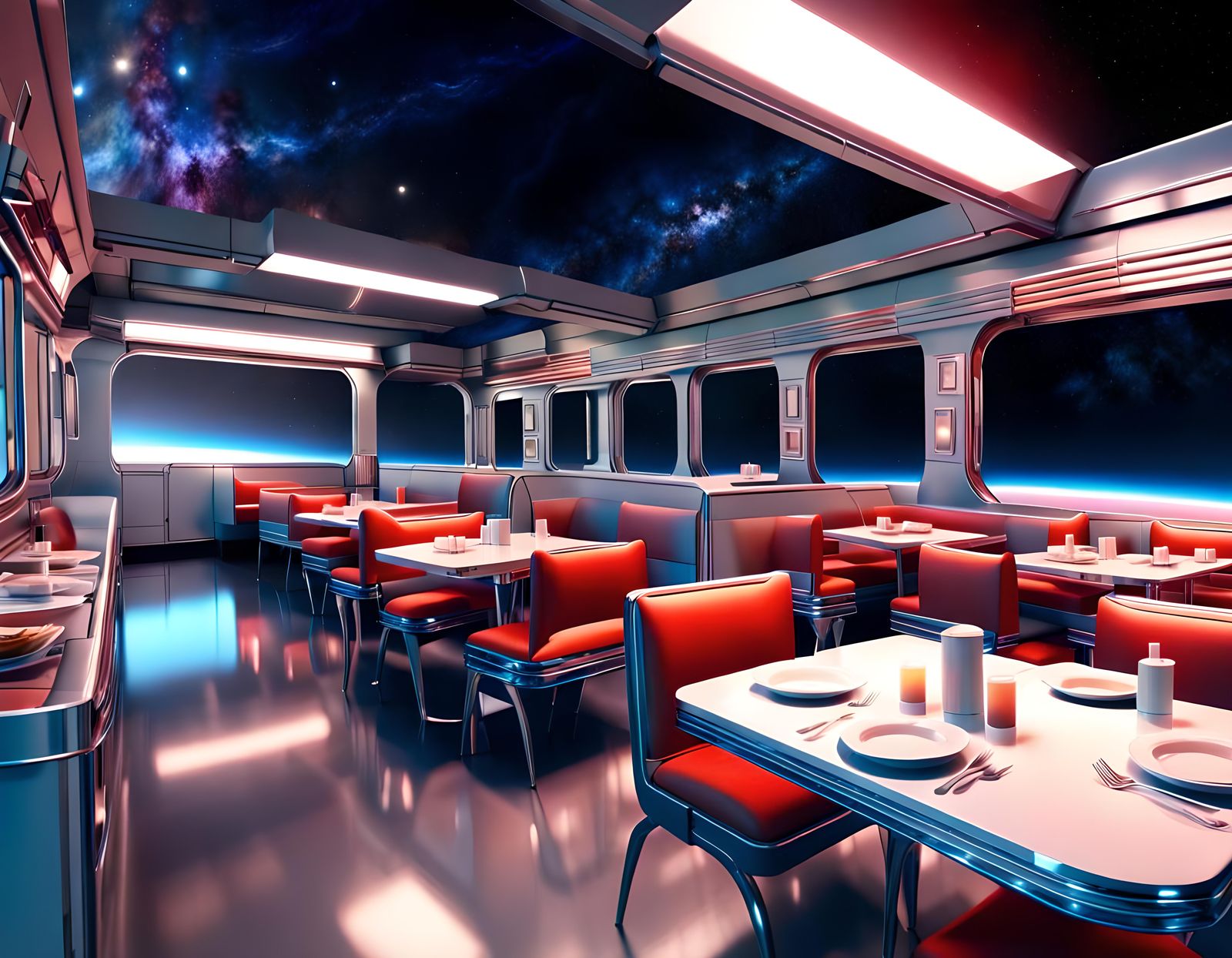 the space diner - AI Generated Artwork - NightCafe Creator
