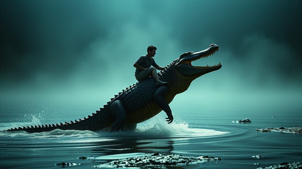 capibara in the back of crocodile - Capybara Rides Crocodil...