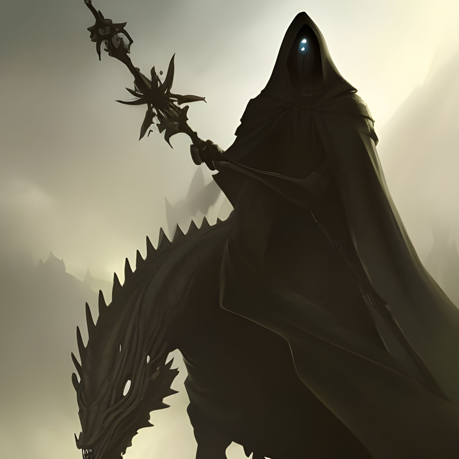 Dark Priest wearing hooded cloak, sheer face mask, and carrying a mace ...