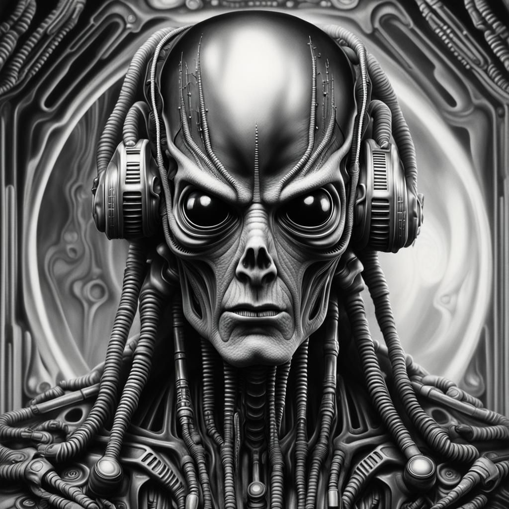 Hyperrealistic black and white closeup airbrush portrait of classic ...