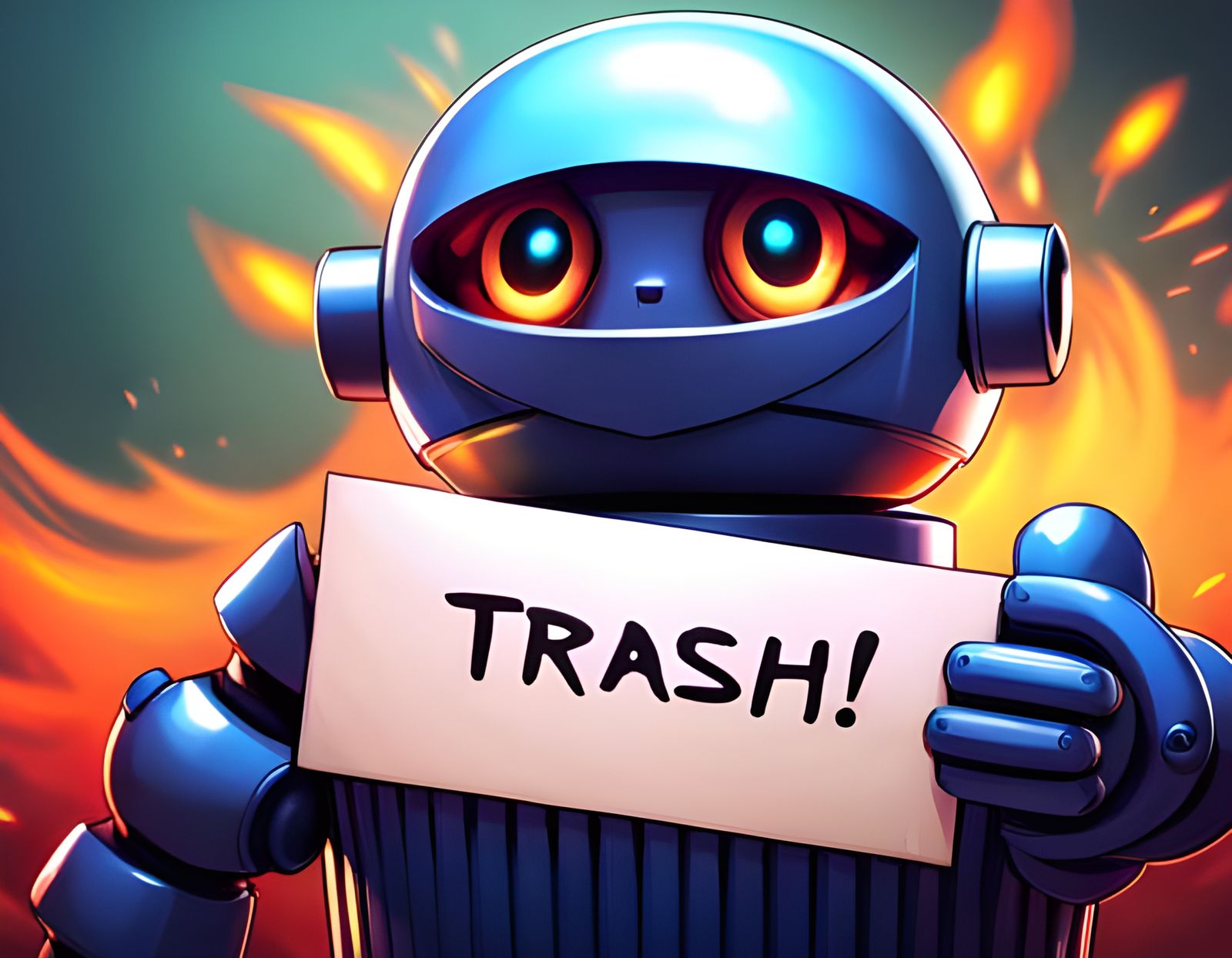 Trash Can Robot - AI Generated Artwork - NightCafe Creator