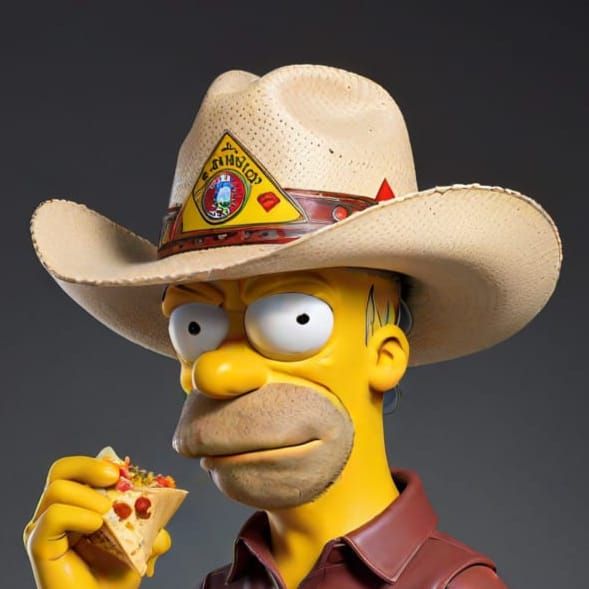 Homer Simpson wearing a nacho hat - Homer Simpson wearing a ...