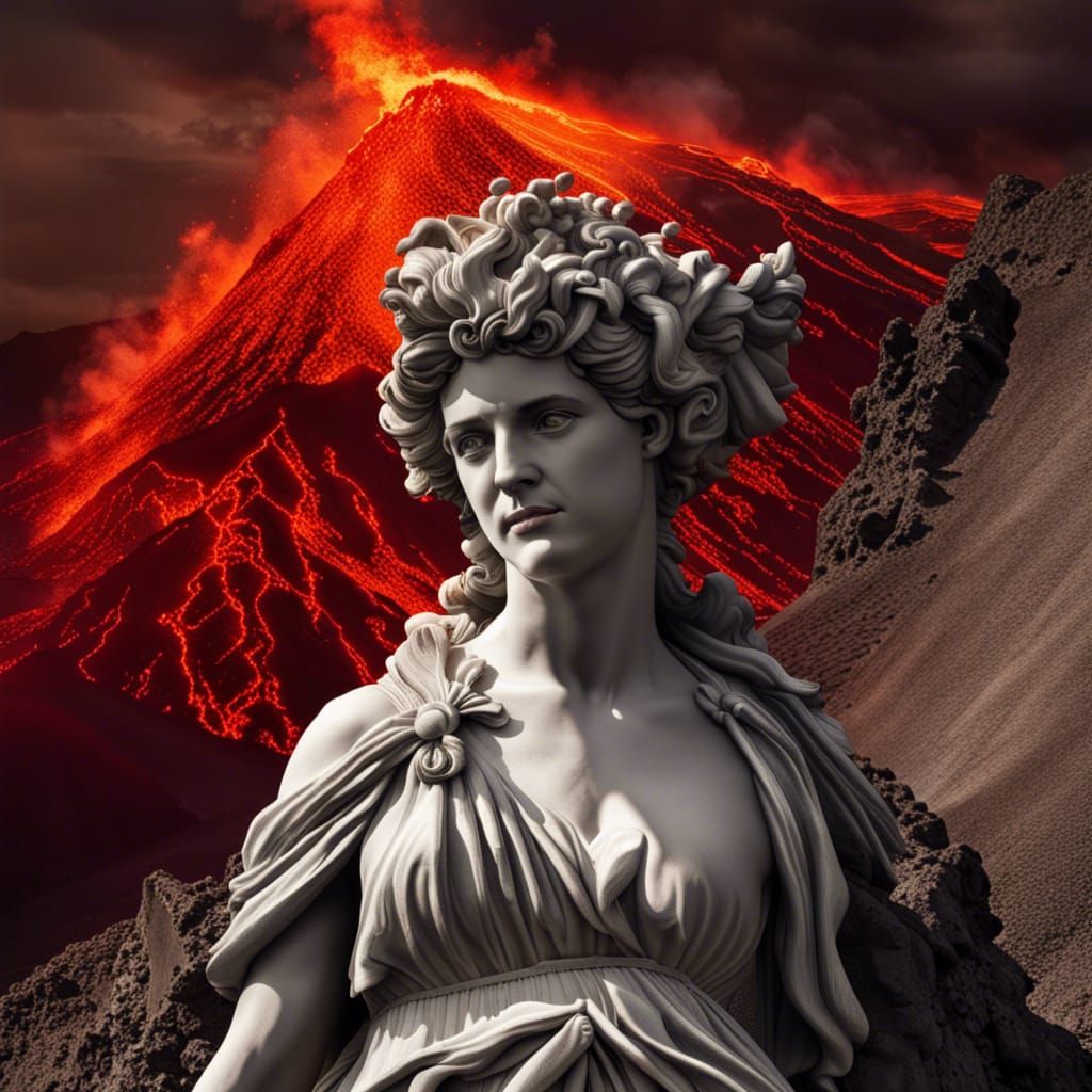 Aetna: The Greek and Roman goddess of the volcano Mount Etna, beautiful ...