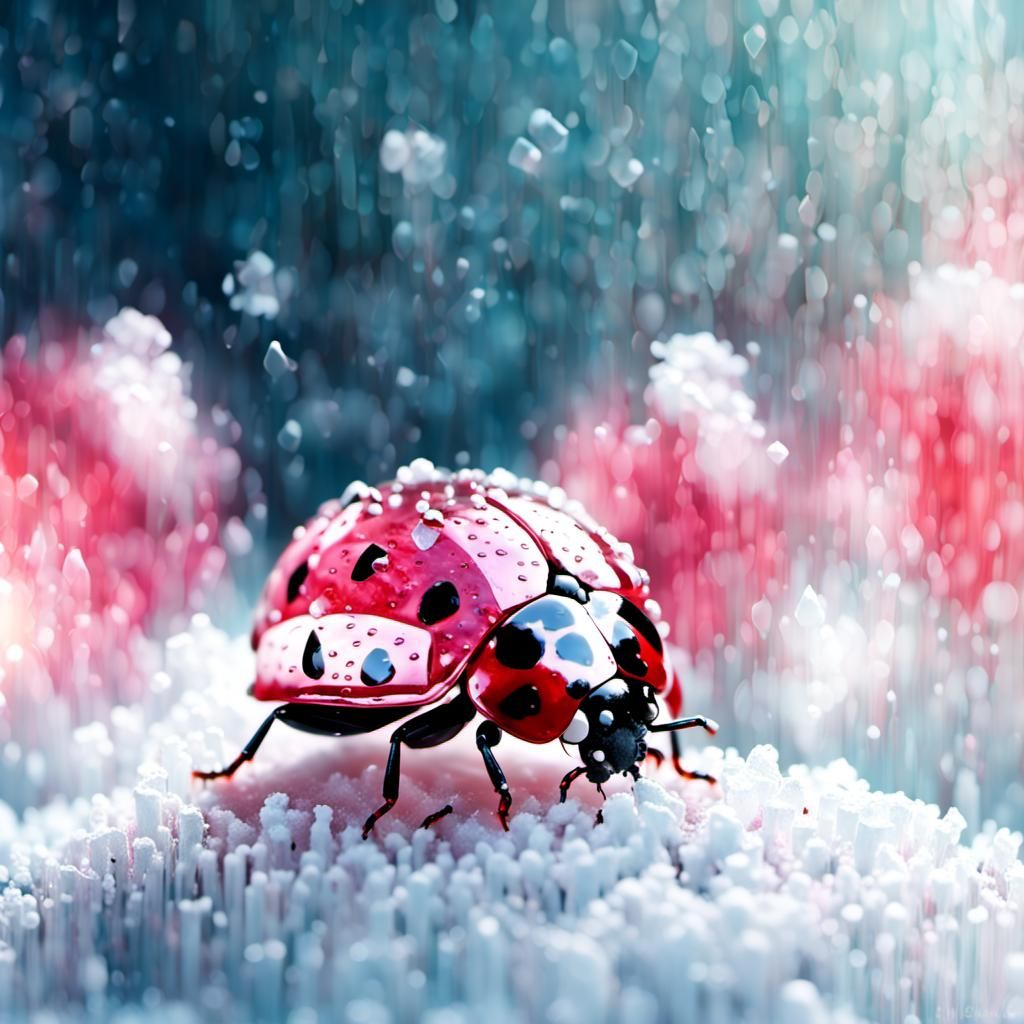 Pink lady bug - AI Generated Artwork - NightCafe Creator
