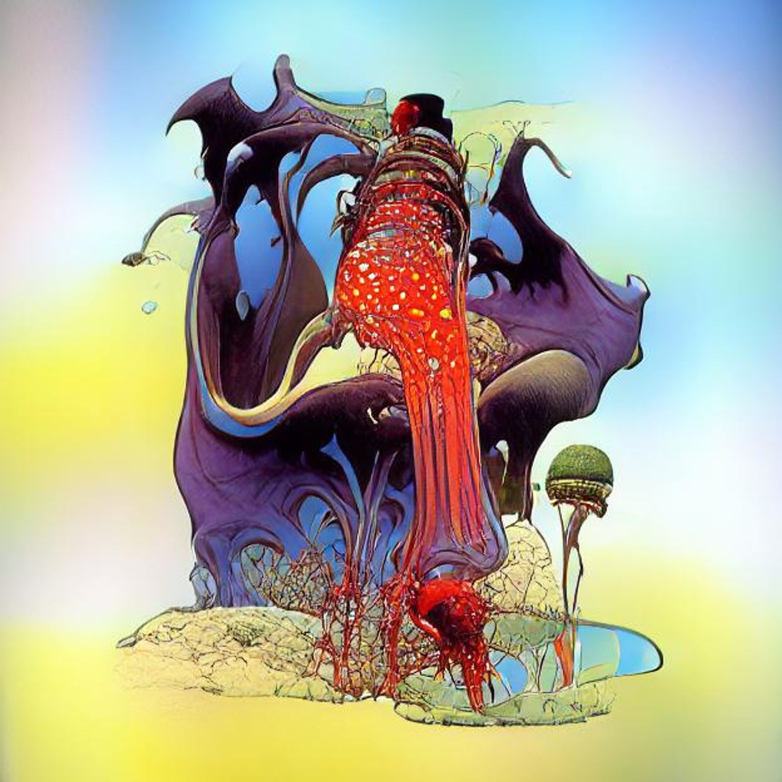 A LITTLE BLACK MONSTER IS VOMITING PSYCHEDELIC BLOOD BLOOD, AFFRAID BY ...