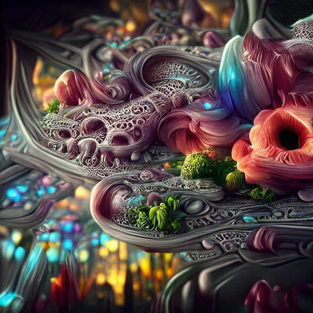 Fractal Eldritch Alien Flower - AI Generated Artwork - NightCafe Creator