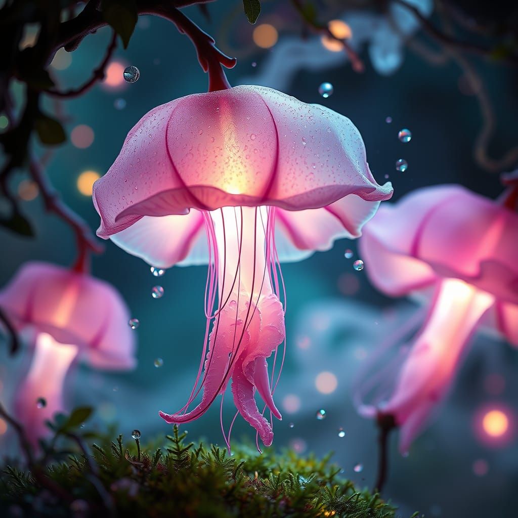 Jellyfish plant - Glowing Jellyfish Plant in a Magical Atmos...