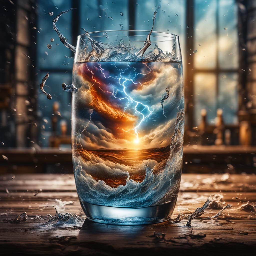 A storm in a glass - AI Generated Artwork - NightCafe Creator