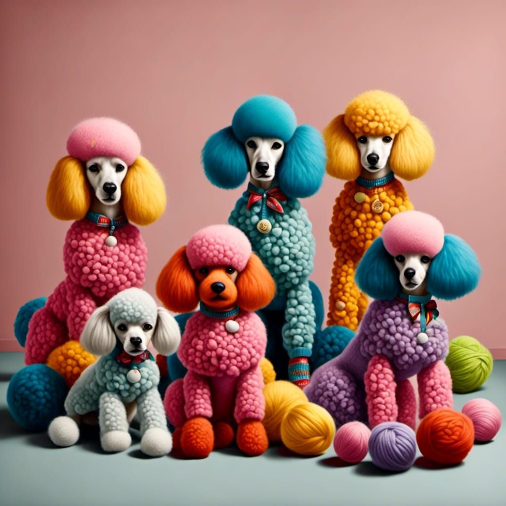 playful poodles - AI Generated Artwork - NightCafe Creator