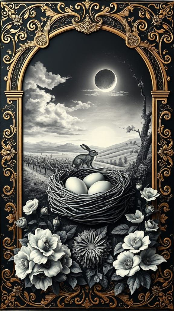 Egyptian spring Times, Rabbit. - Mystical 18th-Century Wall ...