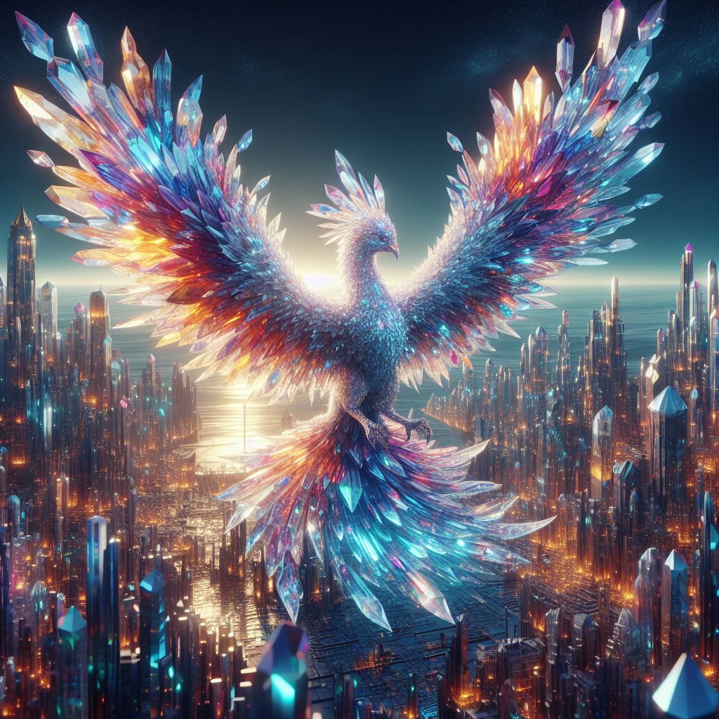 Crystal phoenix - AI Generated Artwork - NightCafe Creator