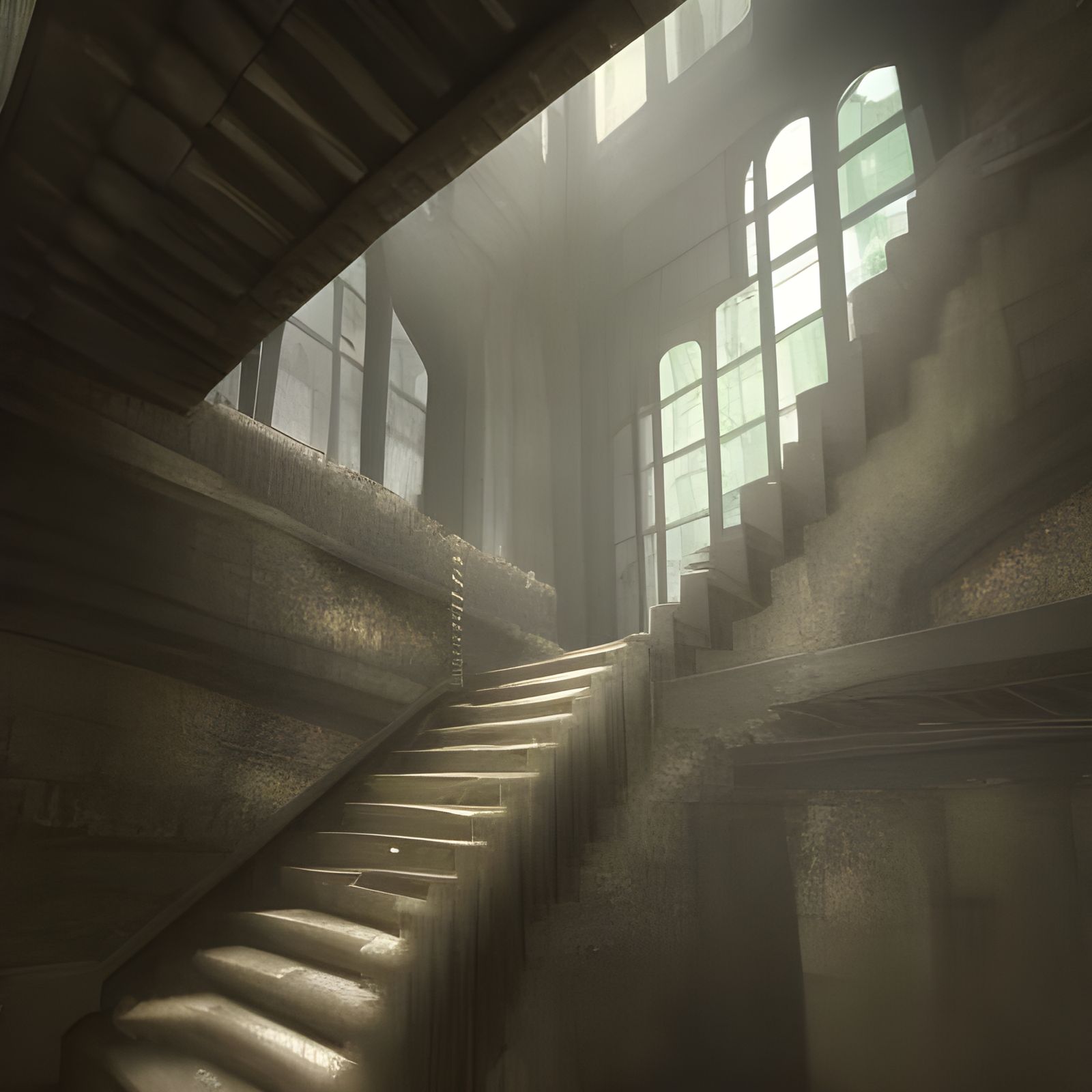 Too many stairs - AI Generated Artwork - NightCafe Creator