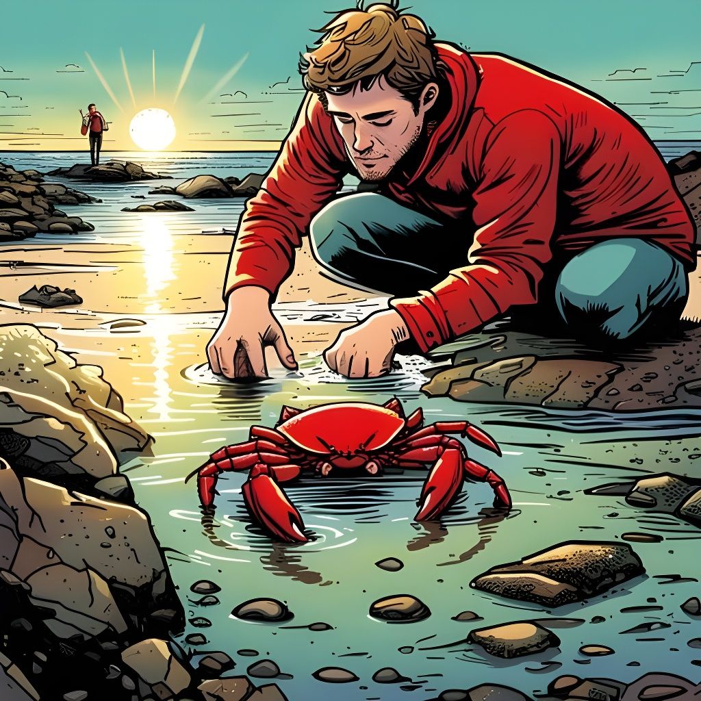 Delve into the World of Rock Pools with a Playful Encounter with a Red ...