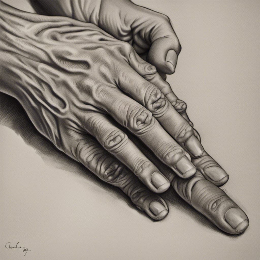 Pencil drawing of hands - AI Generated Artwork - NightCafe Creator