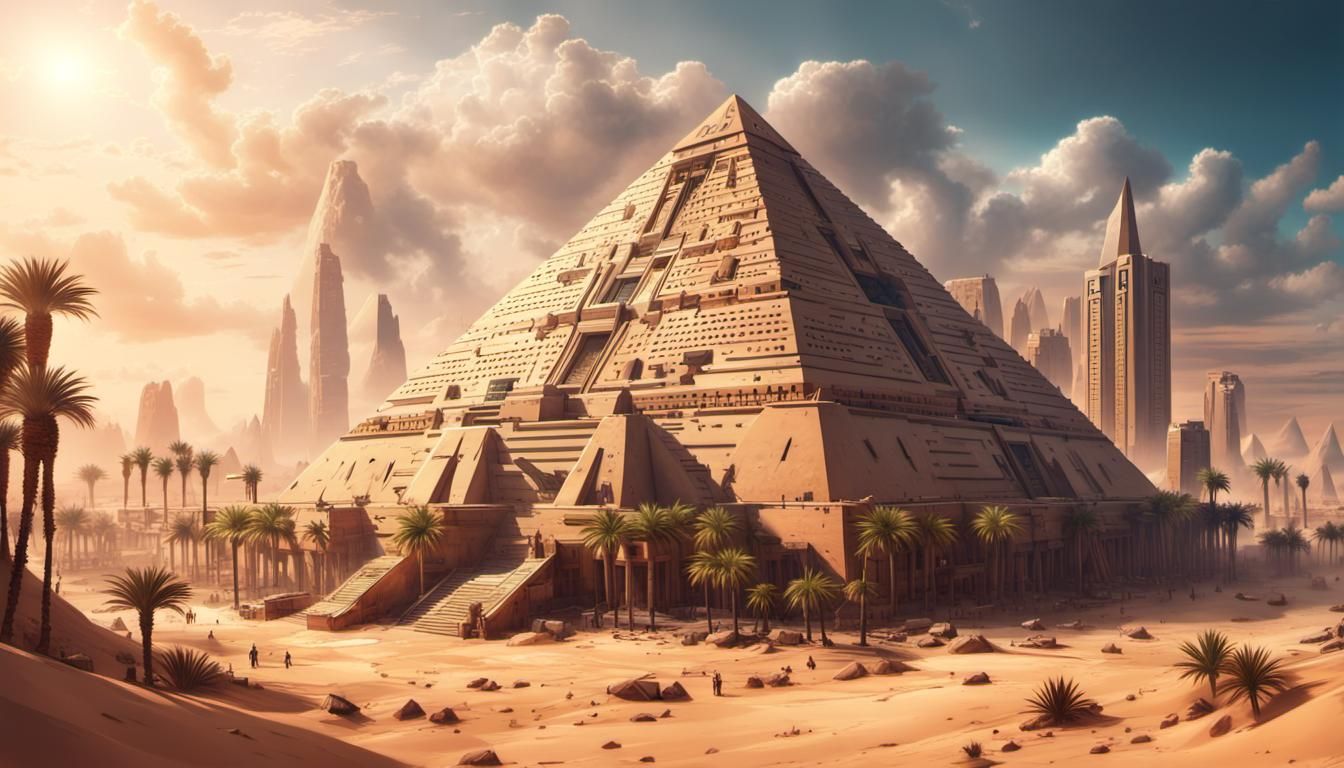 futuristic egyptian pyramid - AI Generated Artwork - NightCafe Creator