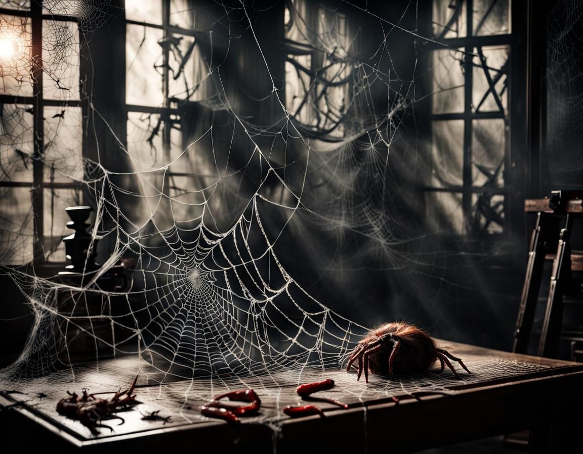 Scary spiderwebs - AI Generated Artwork - NightCafe Creator