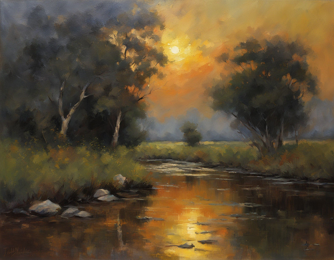 Impressionist Masterpiece: A Dreamy Oil Painting L... - AI Art