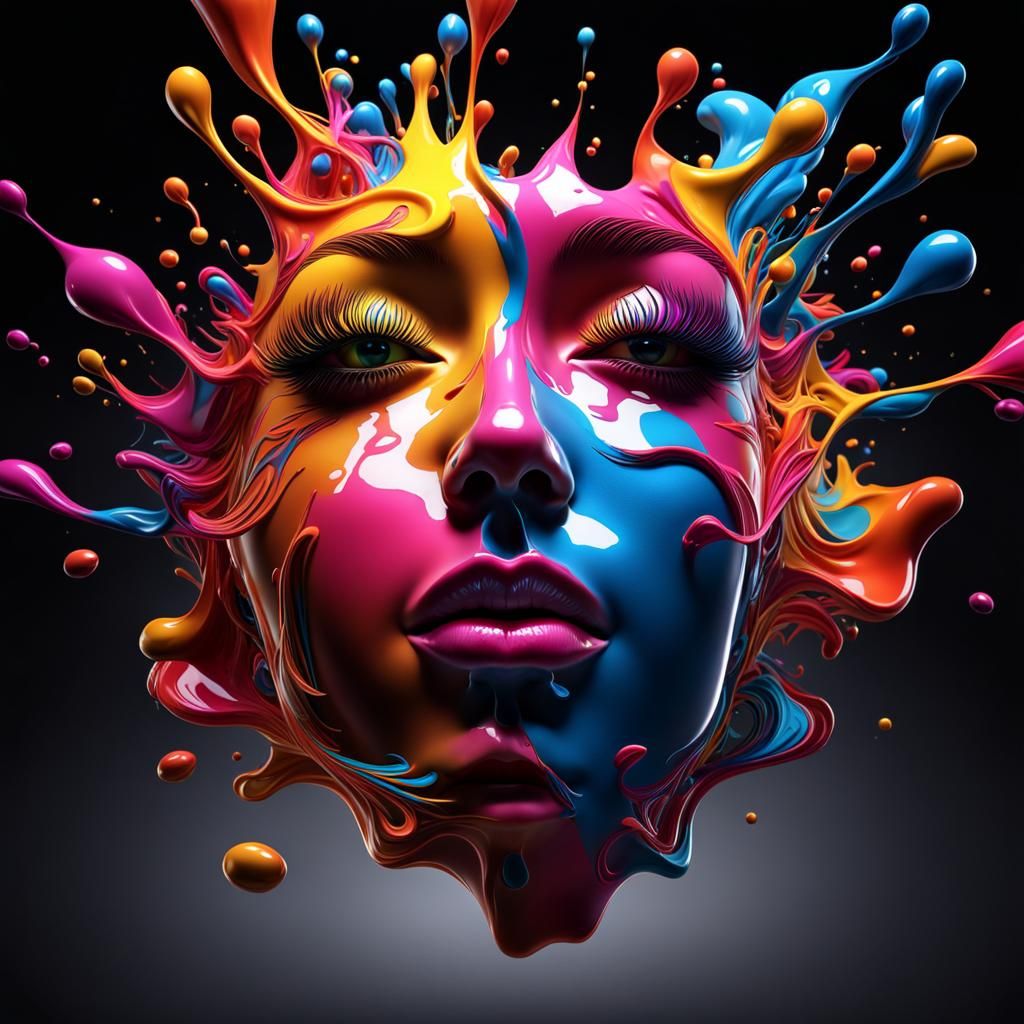 Ink Splatter - AI Generated Artwork - NightCafe Creator