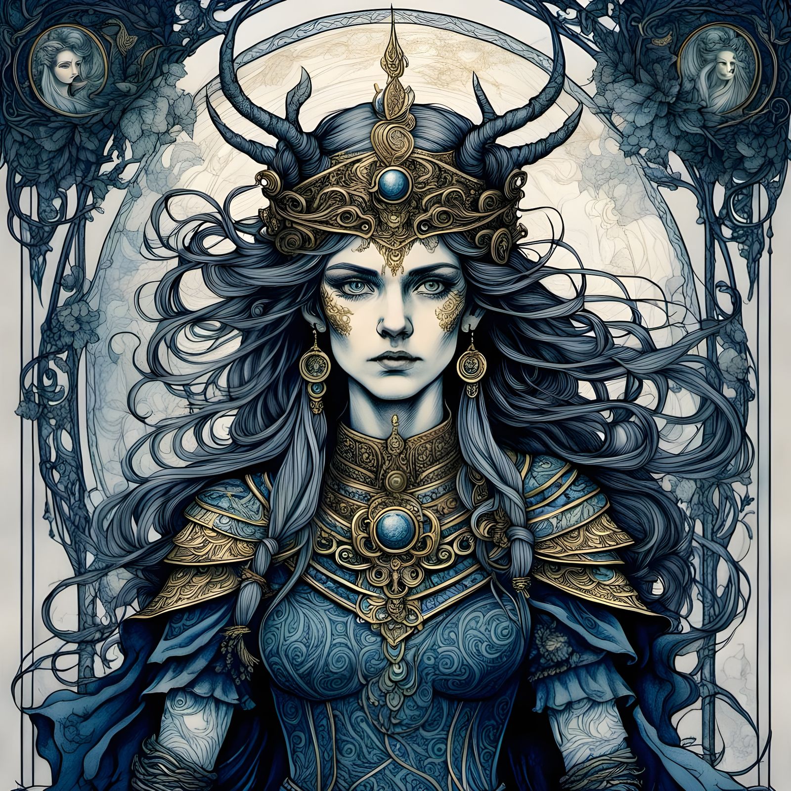 Freya in gold - full portrait - Freya in gold - full portrai...