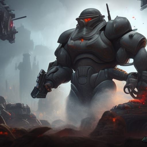 trooper wearing heavy assault power armor. - AI Generated Artwork ...