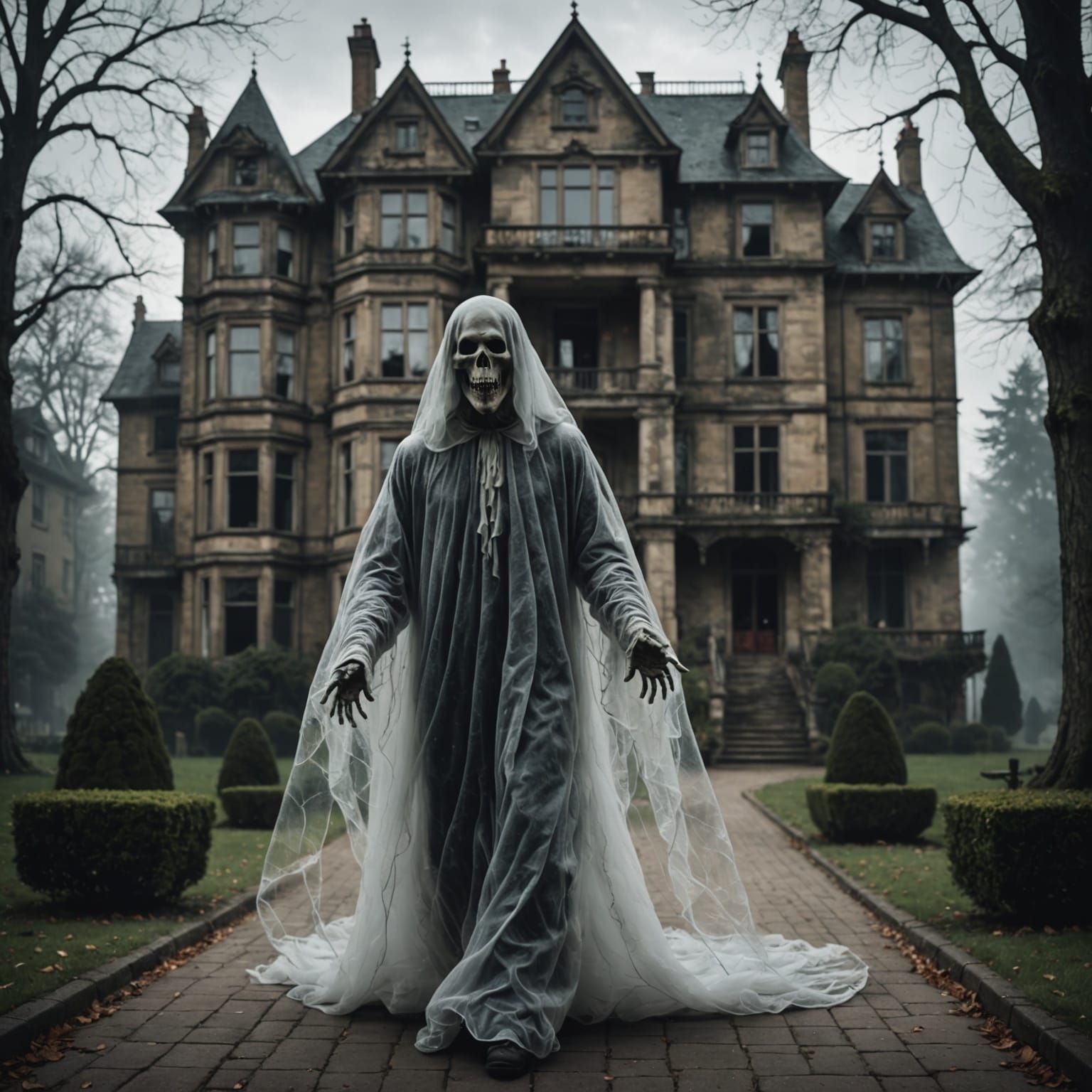 Ethereal Horror Figure Transcends a Human Form in ... - AI Art