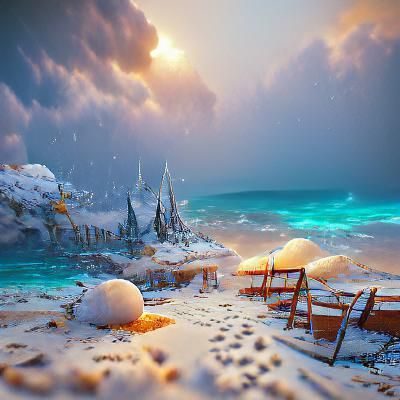 a beach with weird sand - AI Generated Artwork - NightCafe Creator