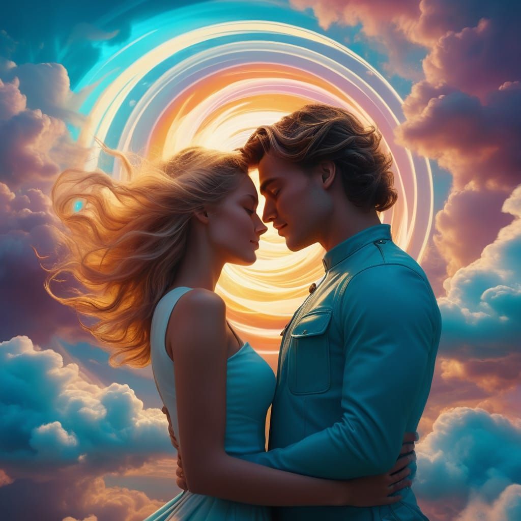 Robin's egg blue and triadic colors only. Dan Mumford scene. Surreal ...