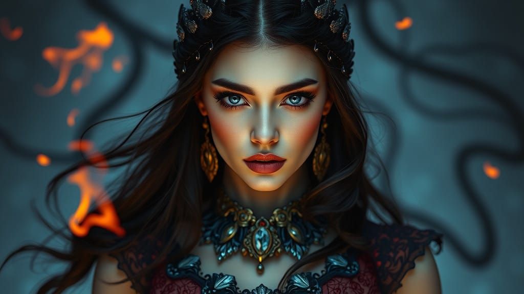 Fierce Winter Siren in Ethereal Beauty and Unyield... - AI Art