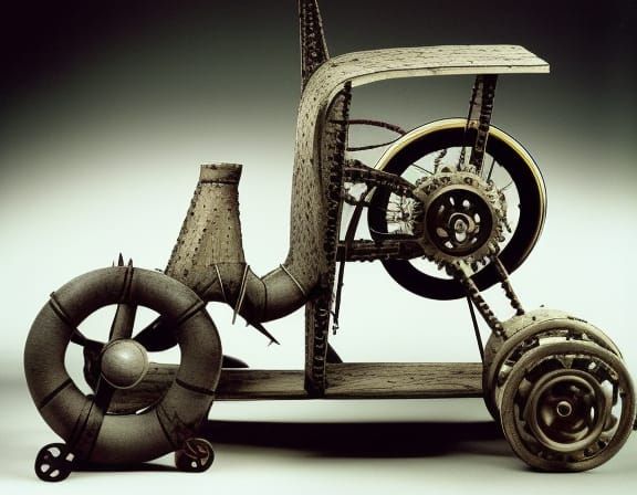 Assemblage created with the help of Duchamp - AI Generated Artwork - NightCafe Creator