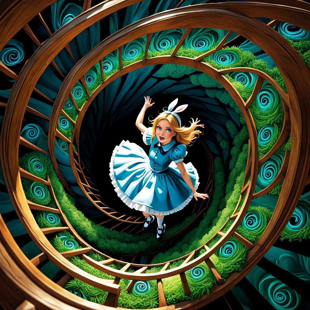 Alice - down the rabbit hole 🐰 - AI Generated Artwork - NightCafe Creator