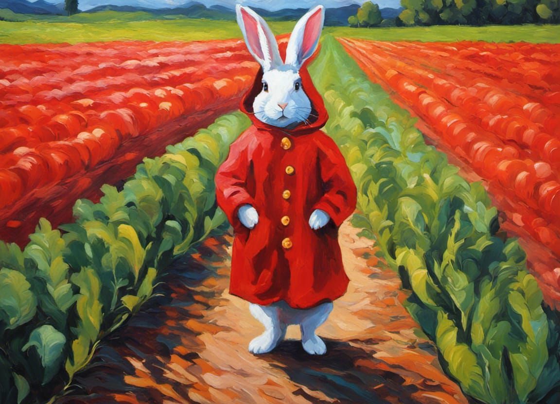 Rabbit in carrot field - AI Generated Artwork - NightCafe Creator