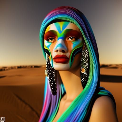 3D futuristic GYPSY MANNEQUIN WEARING WEIRD FACE PAINT 3D Game ...