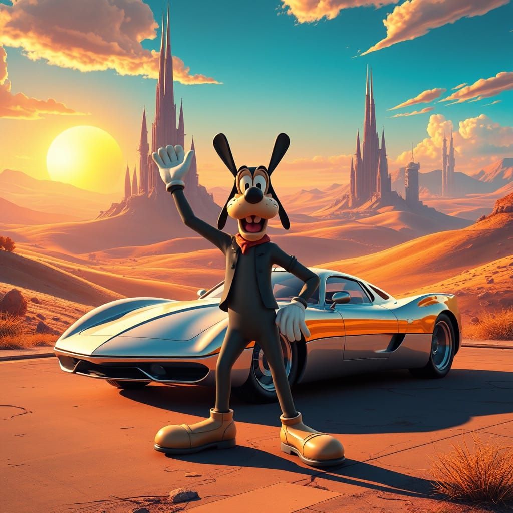goofy ahh car - Goofy Triumphs in Retro-Futuristic C...