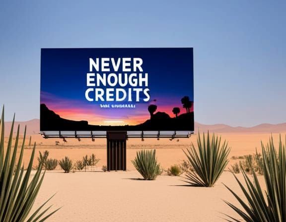 'Never Enough Credits billboard - AI Generated Artwork - NightCafe Creator