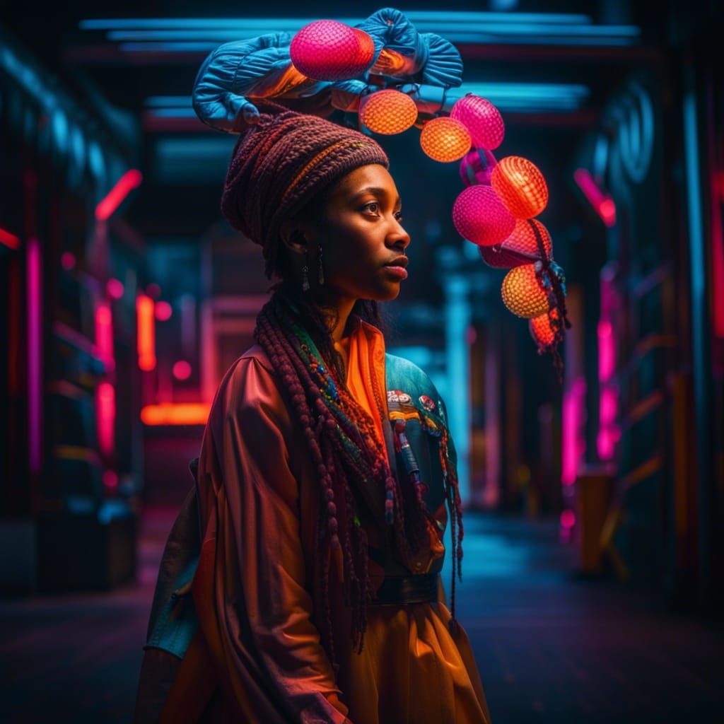 Step back, let go and trust, vibrant, radiant fluo colors with an ...