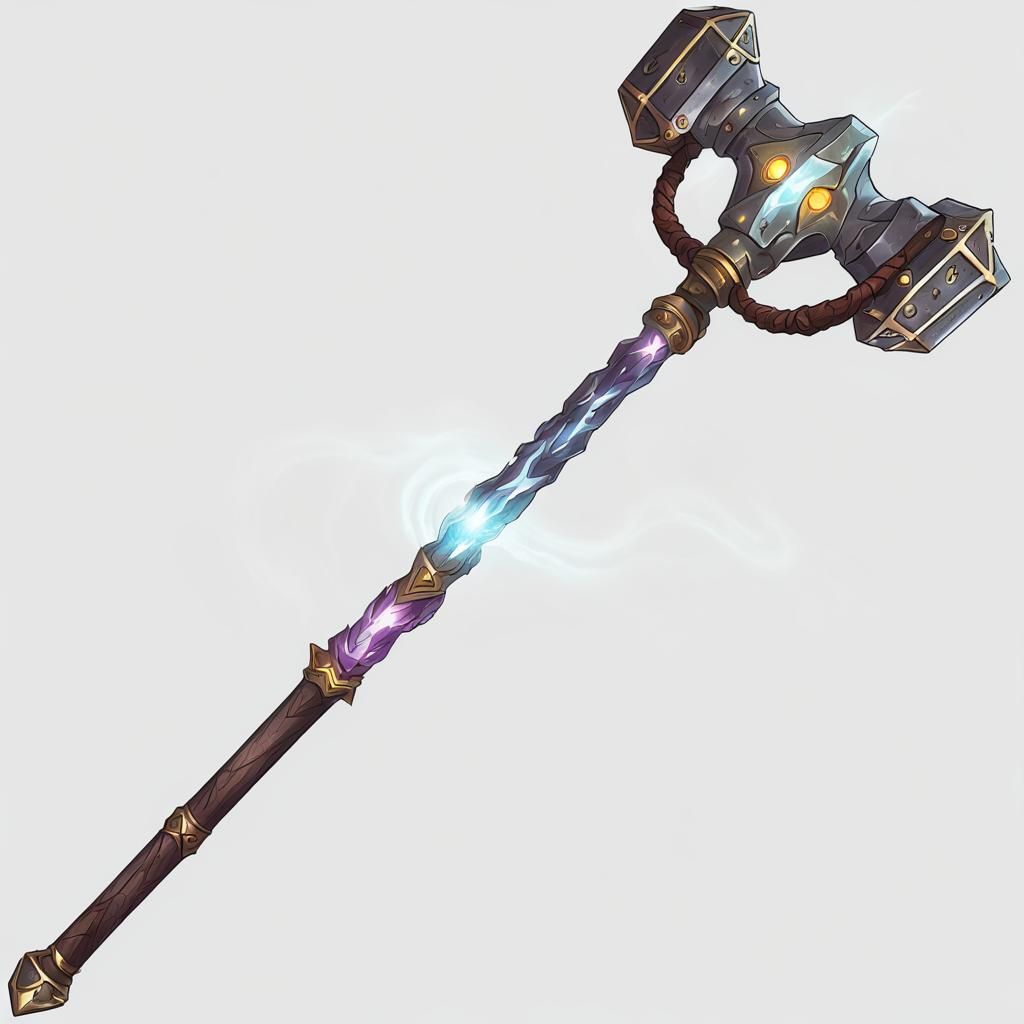 magic war hammer gleaming with radiant energy. 5e style. - AI Generated ...